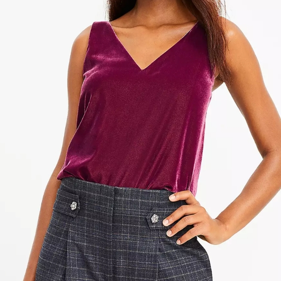 LOFT | Tops | 525 Velvet Double V Shell | Poshmark